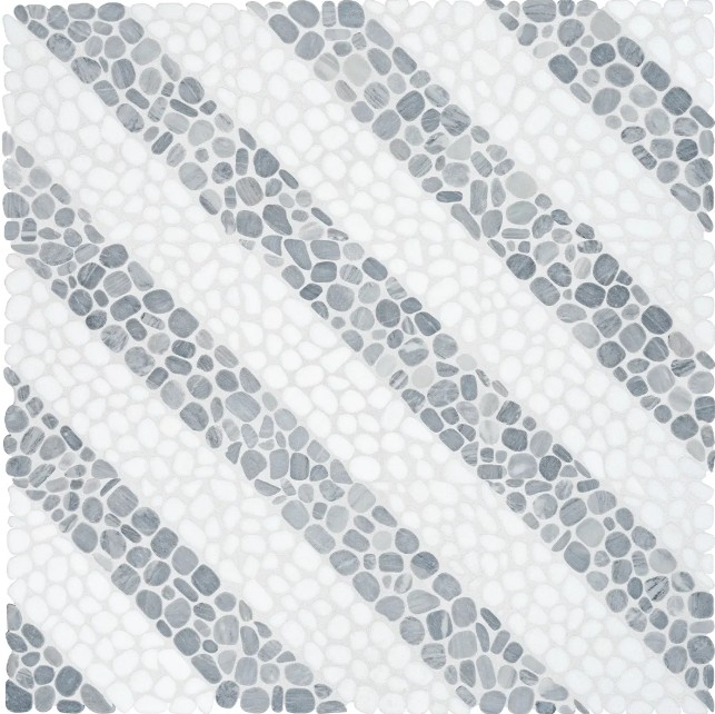 AN Pebble Cabana Axis River Tumbled Mosaic - Saltillo Tile Calgary